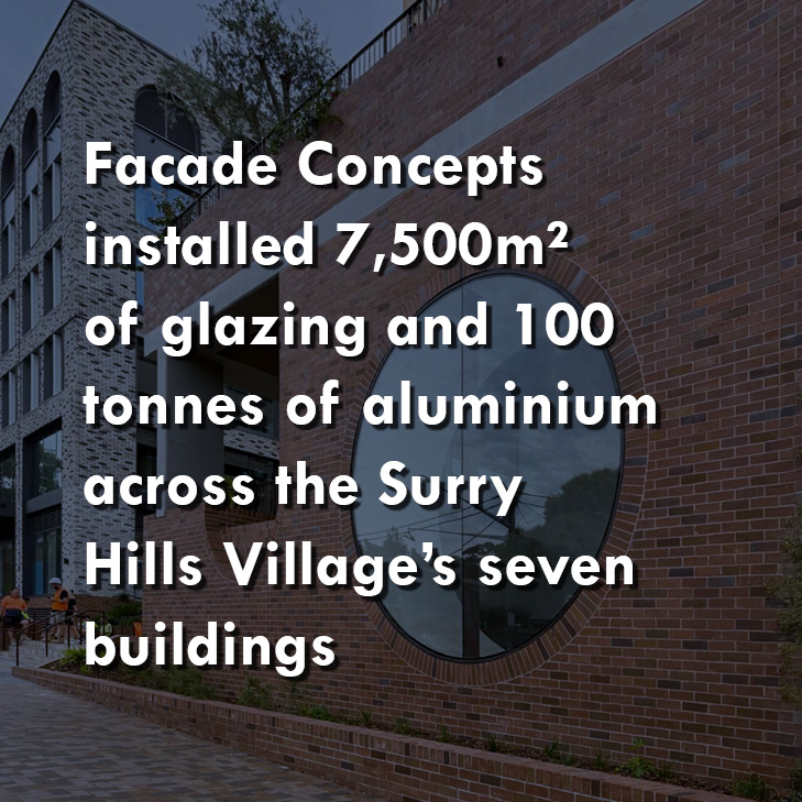 Facade Concepts installed glazing and aluminium across the Surry Hills ...